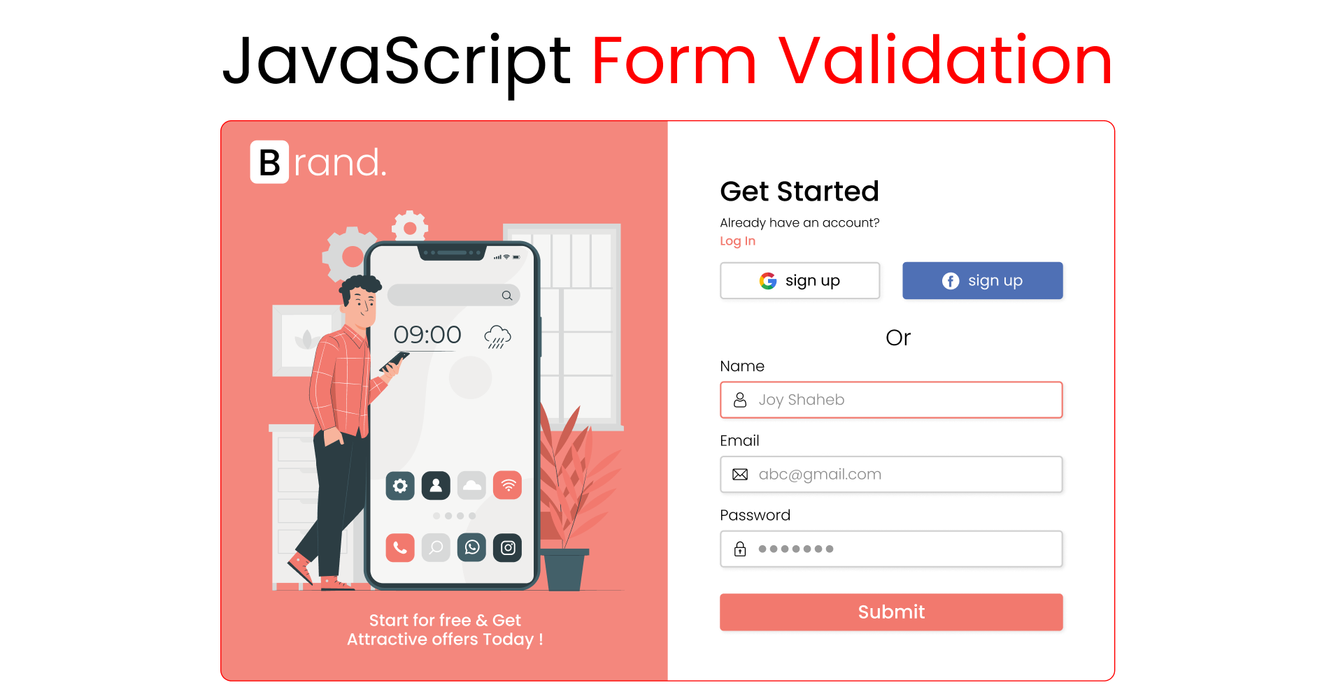 Aprende Validaci n De Formularios JavaScript Cree Un Proyecto JS Para