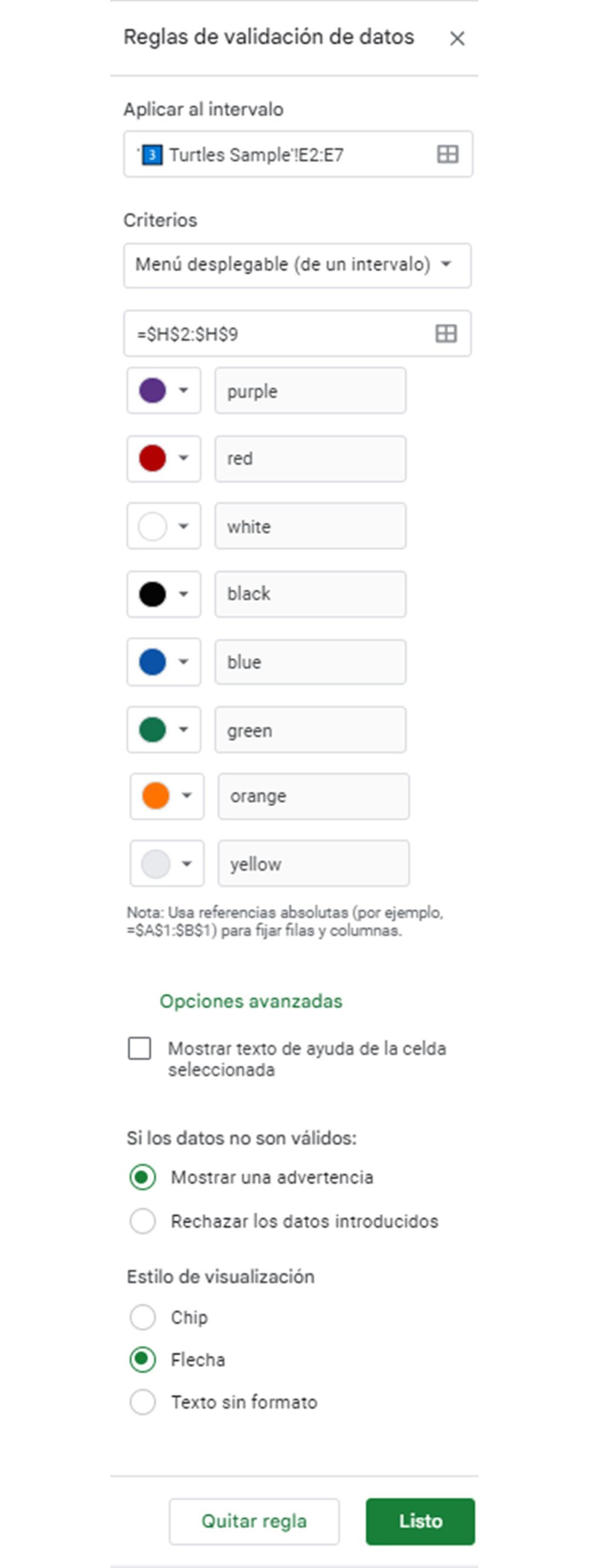 Tutorial de Google Sheets: Cómo habilitar la validación de datos en selección múltiple usando ...