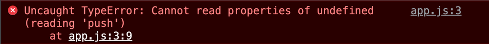 Cómo arreglar TypeError: No se puede leer la propiedad 'push' de ...