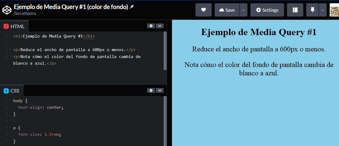 Ejemplo de Media Query en CSS - Ancho de Pantalla Max y Min para Diseño ...