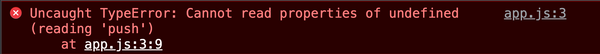 Cómo arreglar TypeError: No se puede leer la propiedad 'push' de ...