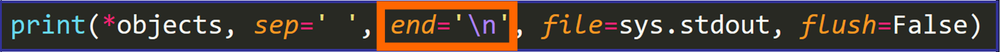 Python における改行と、print 関数で改行させずに出力する方法