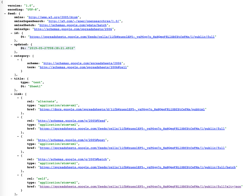 Usando as planilhas do Google como um endpoint de JSON